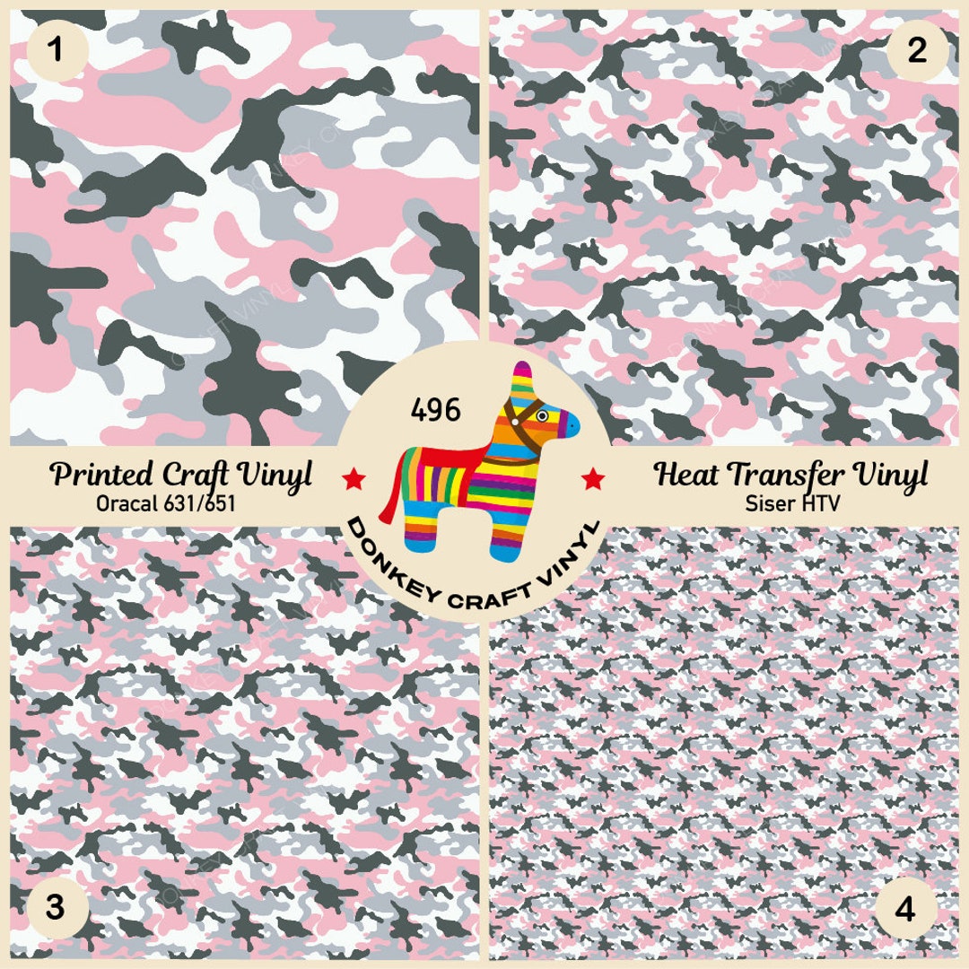 Military Camouflage Pattern Printed HTV, Patterned Vinyl, Iron on Vinyl ...