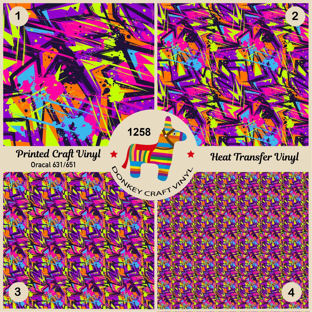 Abstract Grunge Graffiti Printed HTV, Pattern Vinyl, Iron on Vinyl ...