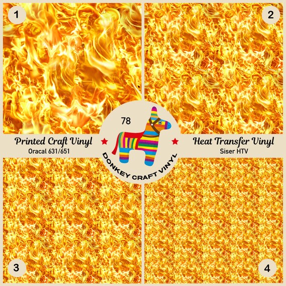 Blaze Fire Flame Printed HTV Pattern Vinyl Iron on Vinyl | Etsy