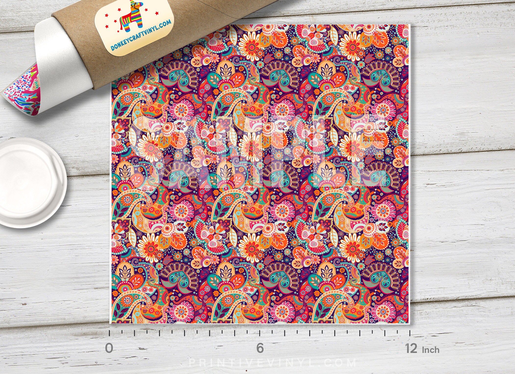 Oriental Paisley Printed HTV Pattern Vinyl Iron on Vinyl - Etsy