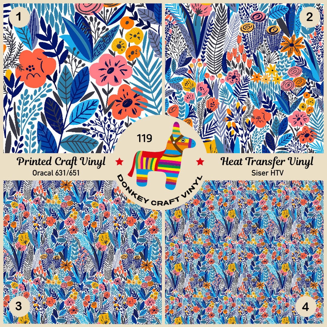 Tropical Illustration Printed HTV, Pattern Vinyl, Patterned HTV, Iron ...