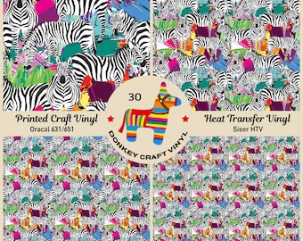 Patterned Vinyl Orange Zebra Print Craft Vinyl Sheet HTV or - Etsy