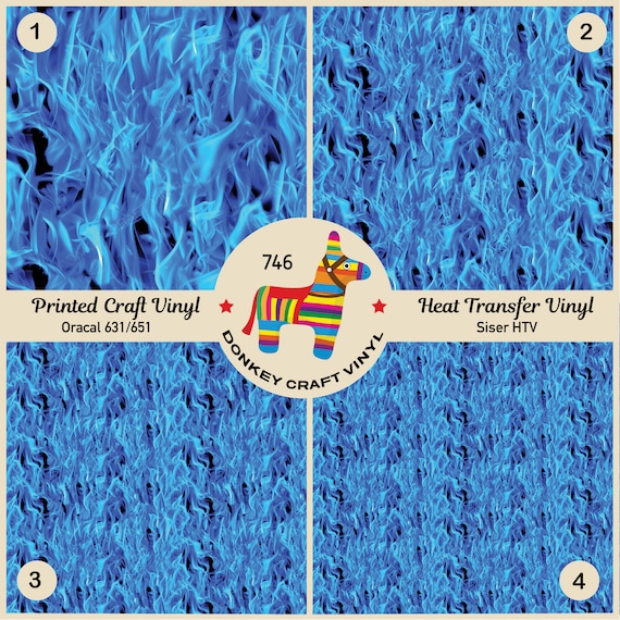 Patterned Vinyl Blue Fire Flame Printed HTV Iron on Vinyl - Etsy