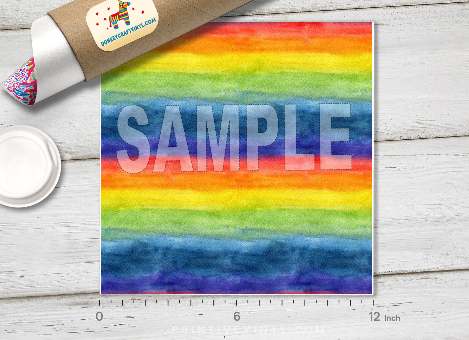 Rainbow Watercolor Printed HTV Pattern Vinyl Siser Heat | Etsy