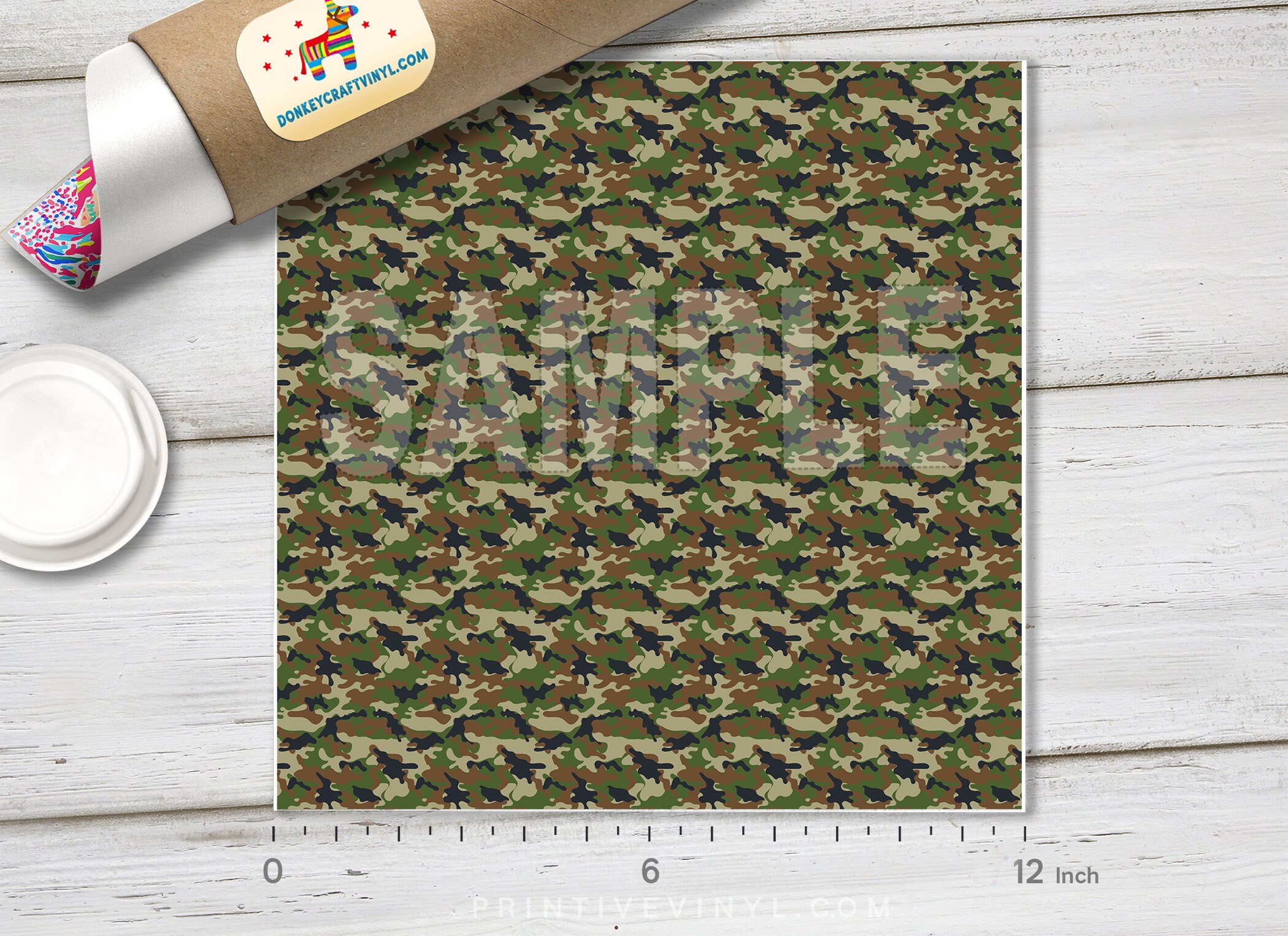 Green Military Camouflage Pattern Printed HTV, Patterned Vinyl, Iron on ...