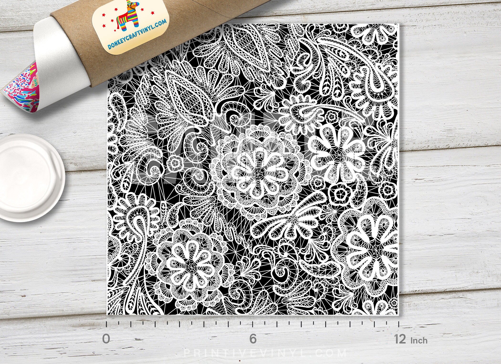 Black Lace Printed HTV Pattern Vinyl Siser Heat Transfer - Etsy