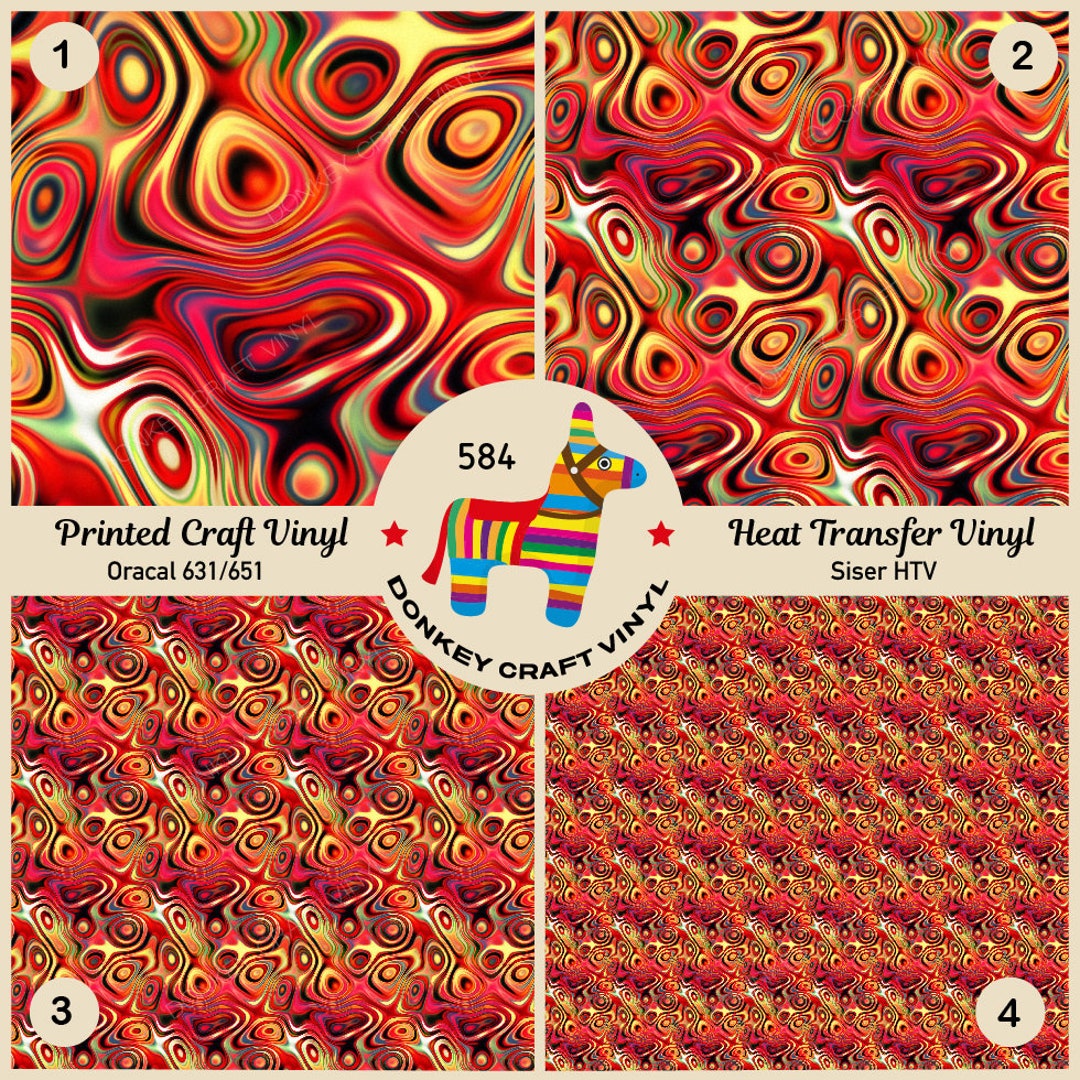 Abstract Psychedelic Printed HTV, Pattern Vinyl, Patterned Vinyl ...