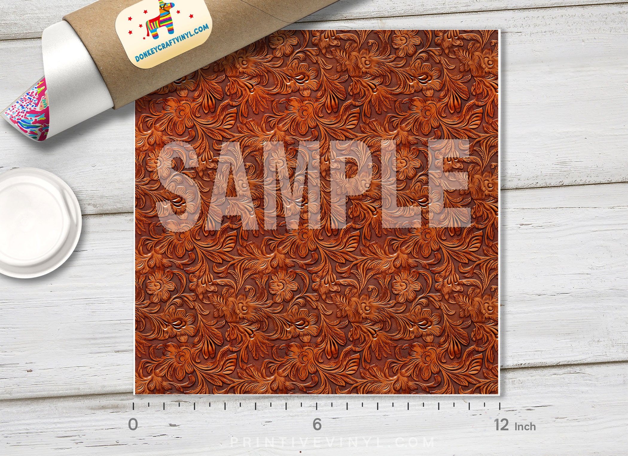 Tooled Leather Texture Printed HTV, Pattern Vinyl, Faux Leather, Puff ...