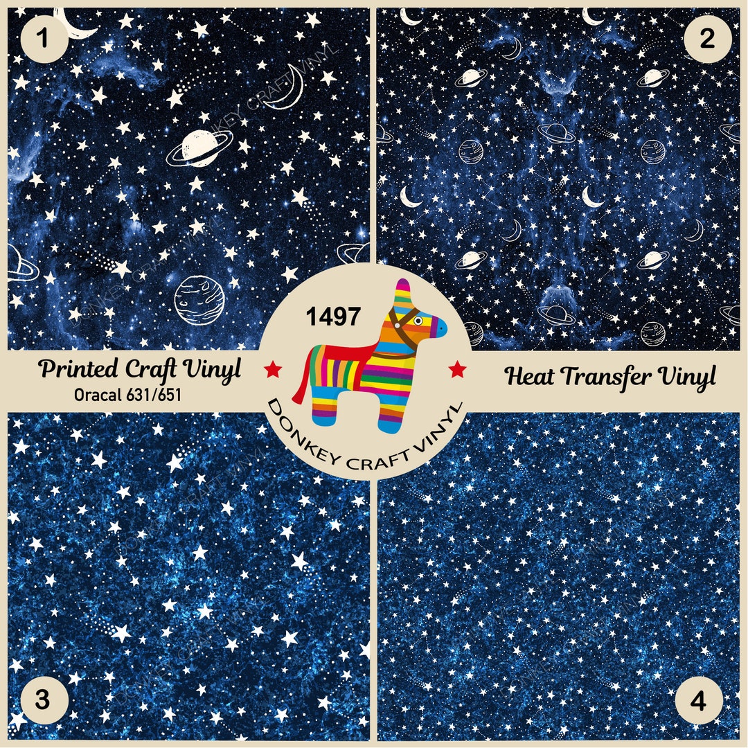 Galaxy Stars Printed HTV, Pattern Vinyl, Iron on Vinyl, Glitter HTV ...