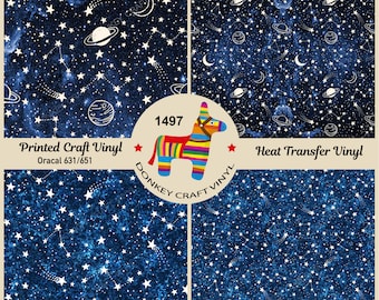 Patterned Vinyl, Colorful Stars Printed Vinyl, Adhesive Vinyl, Heat ...