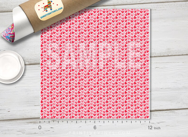 Valentines Heart Seamless Printed HTV, Pattern Vinyl, Patterned Vinyl ...