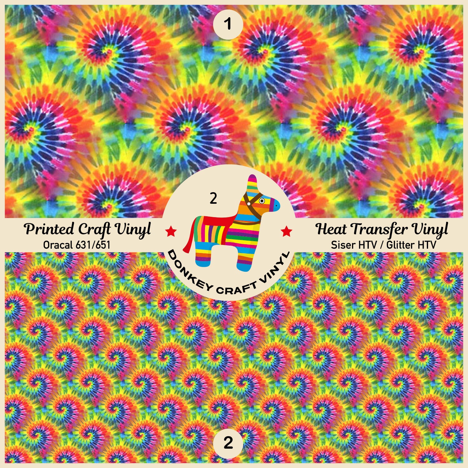 Rainbow Colorful Tie Dye Printed HTV Pattern Vinyl Siser - Etsy