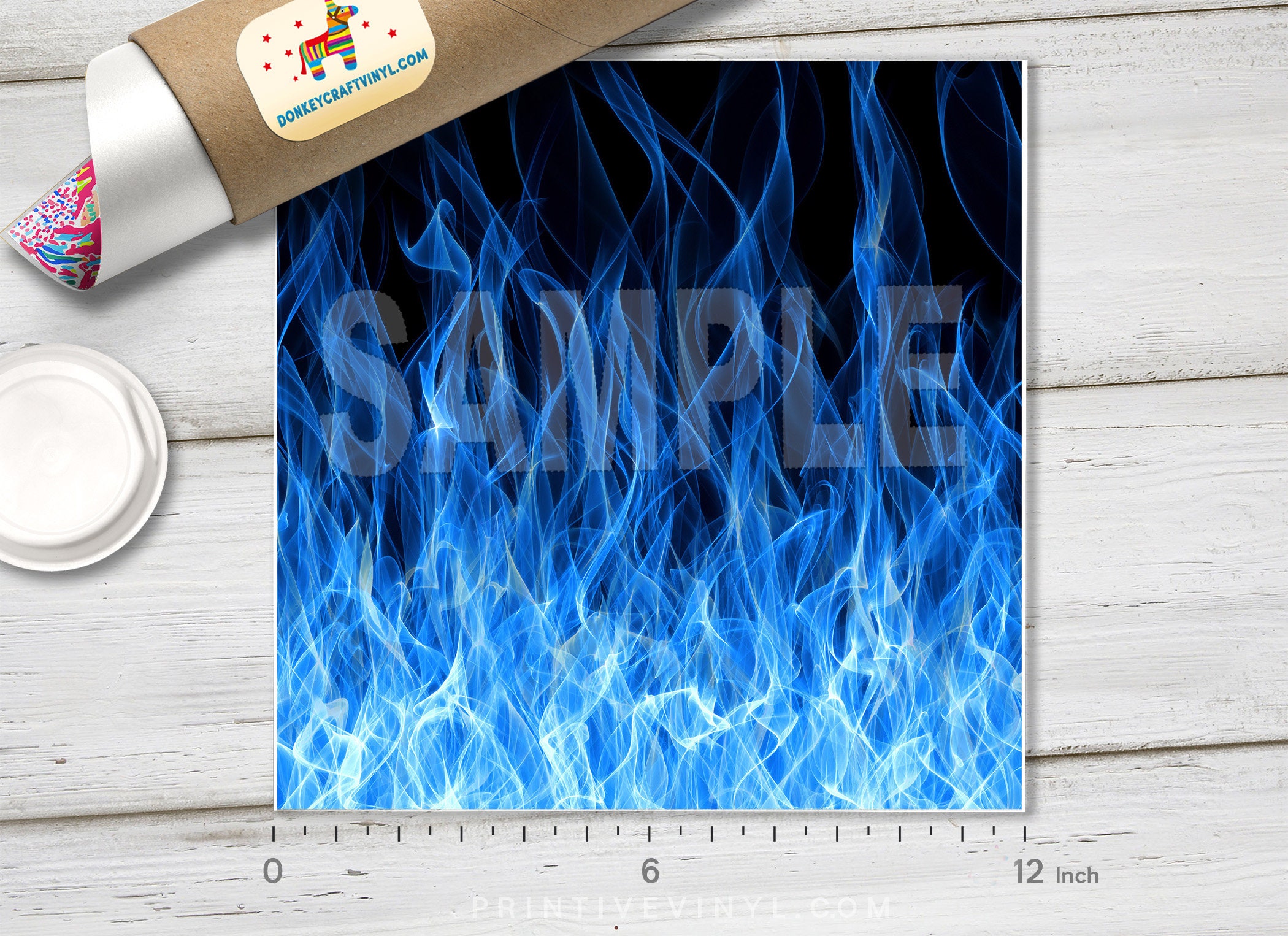 Blue Fire Flame Printed HTV, Pattern Vinyl, Iron on Vinyl, Glitter Faux ...