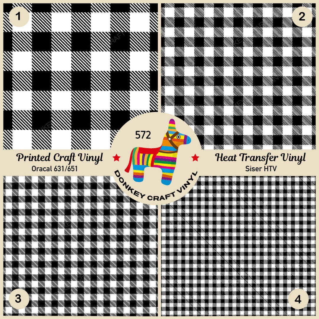 Black and White Plaid Printed HTV, Pattern Vinyl, Pattern HTV, Glitter ...