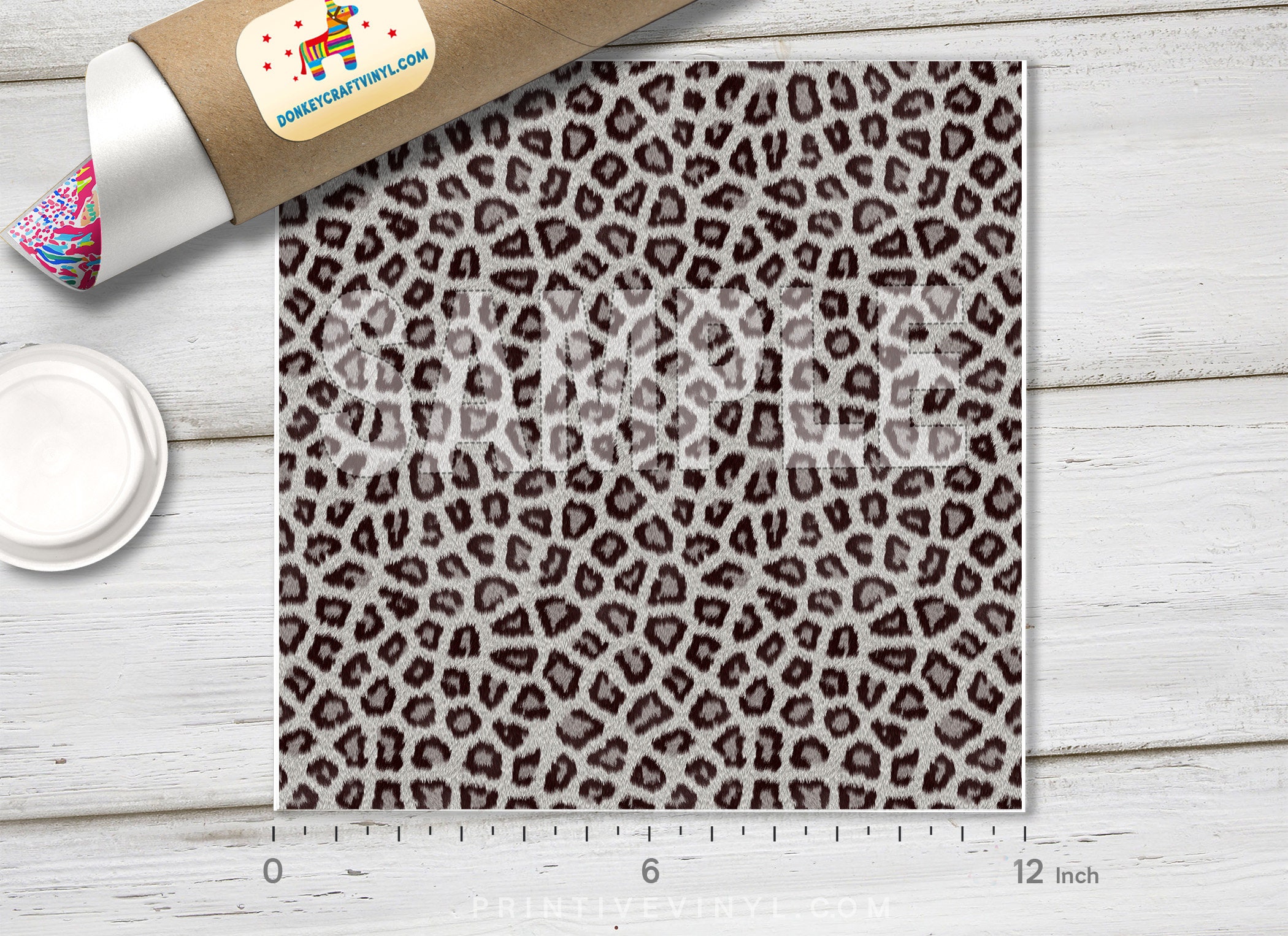 Visual Arts White Cheetah Permanent Outdoor Vinyl Charcoal Cheetah on ...