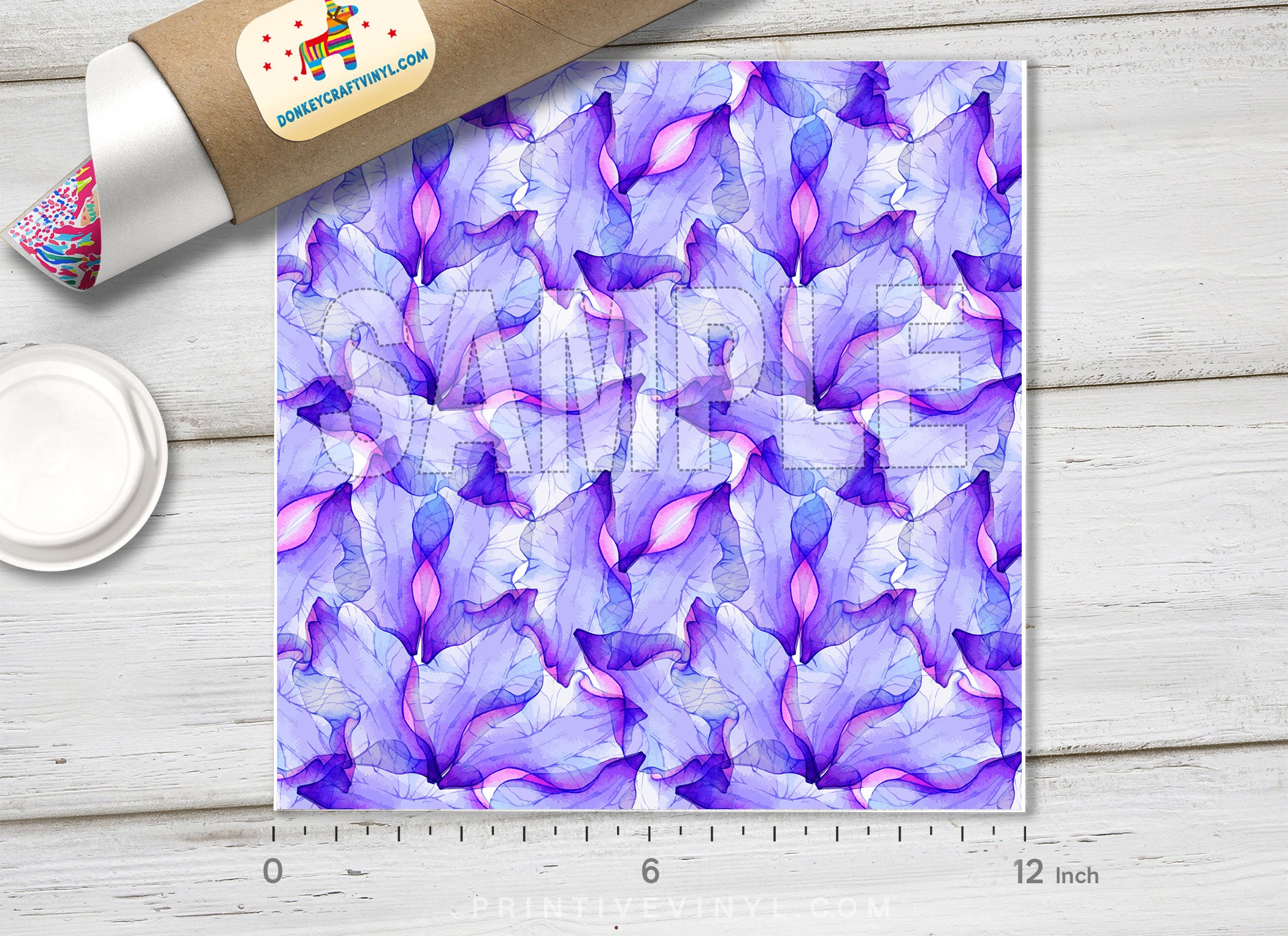Violet Flower Petal Printed Vinyl Pattern HTV Patterned | Etsy