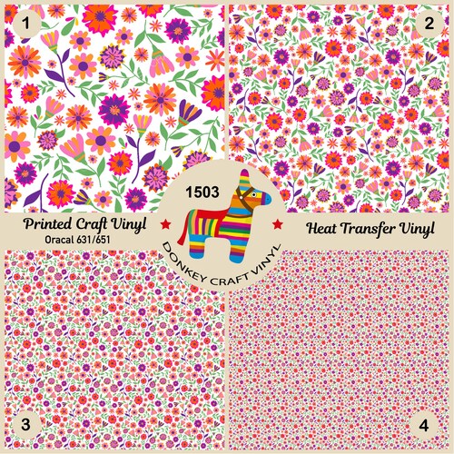 Small Flower Printed HTV Pattern Vinyl Patterned HTV Iron - Etsy