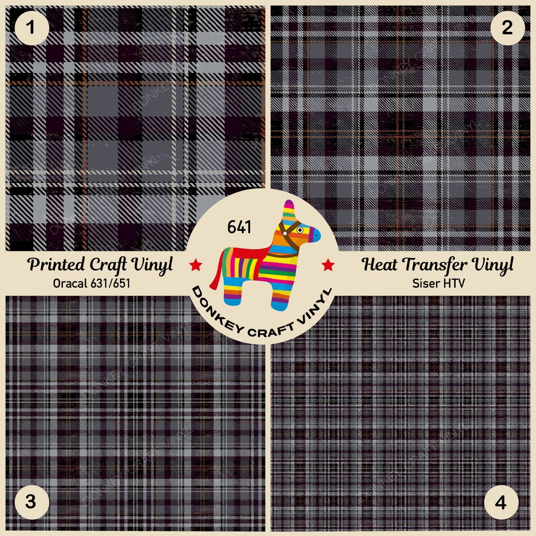 Achromatic Plaid Printed HTV, Pattern HTV, Pattern Vinyl, Glitter HTV ...