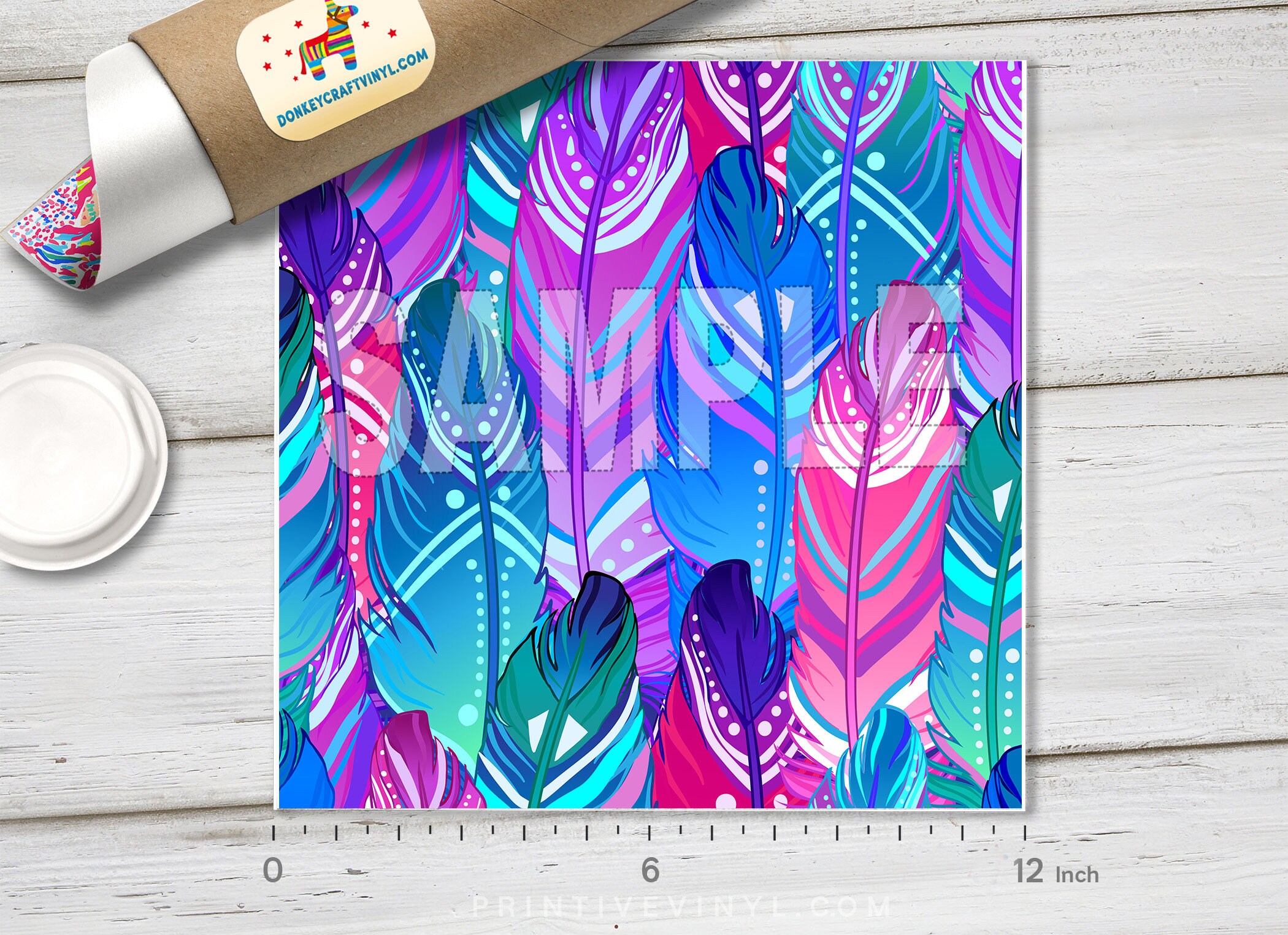 Boho Bird Feathers Printed Vinyl Pattern HTV Printed HTV - Etsy