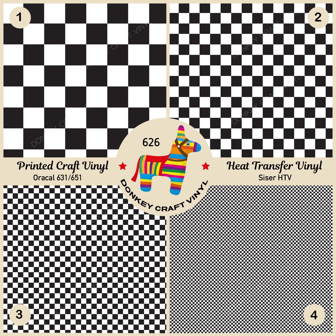 Black and White Checkerboard Patterned Vinyl, Printed Vinyl, Glitter ...