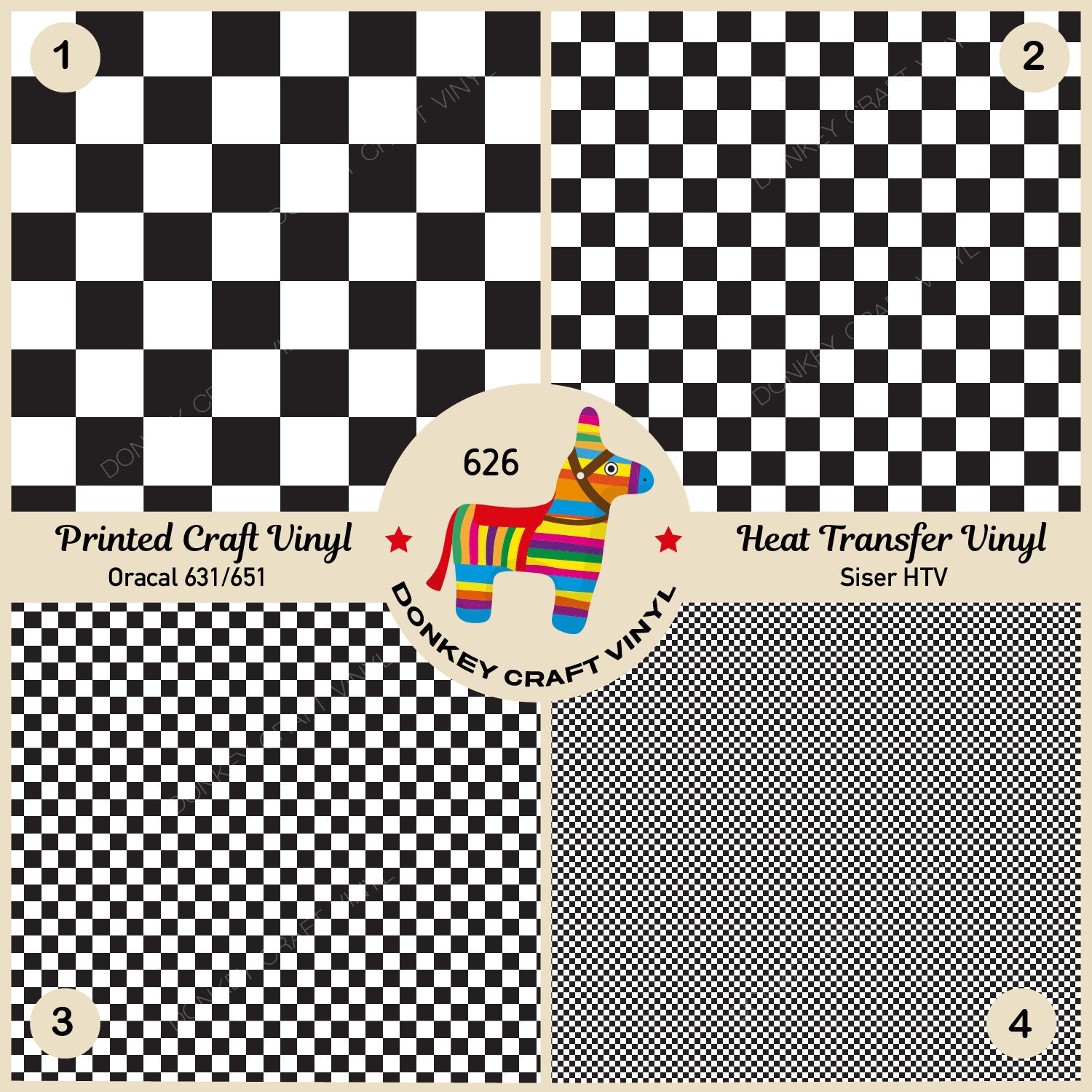 Black and White Checkerboard Patterned Vinyl Printed Vinyl - Etsy
