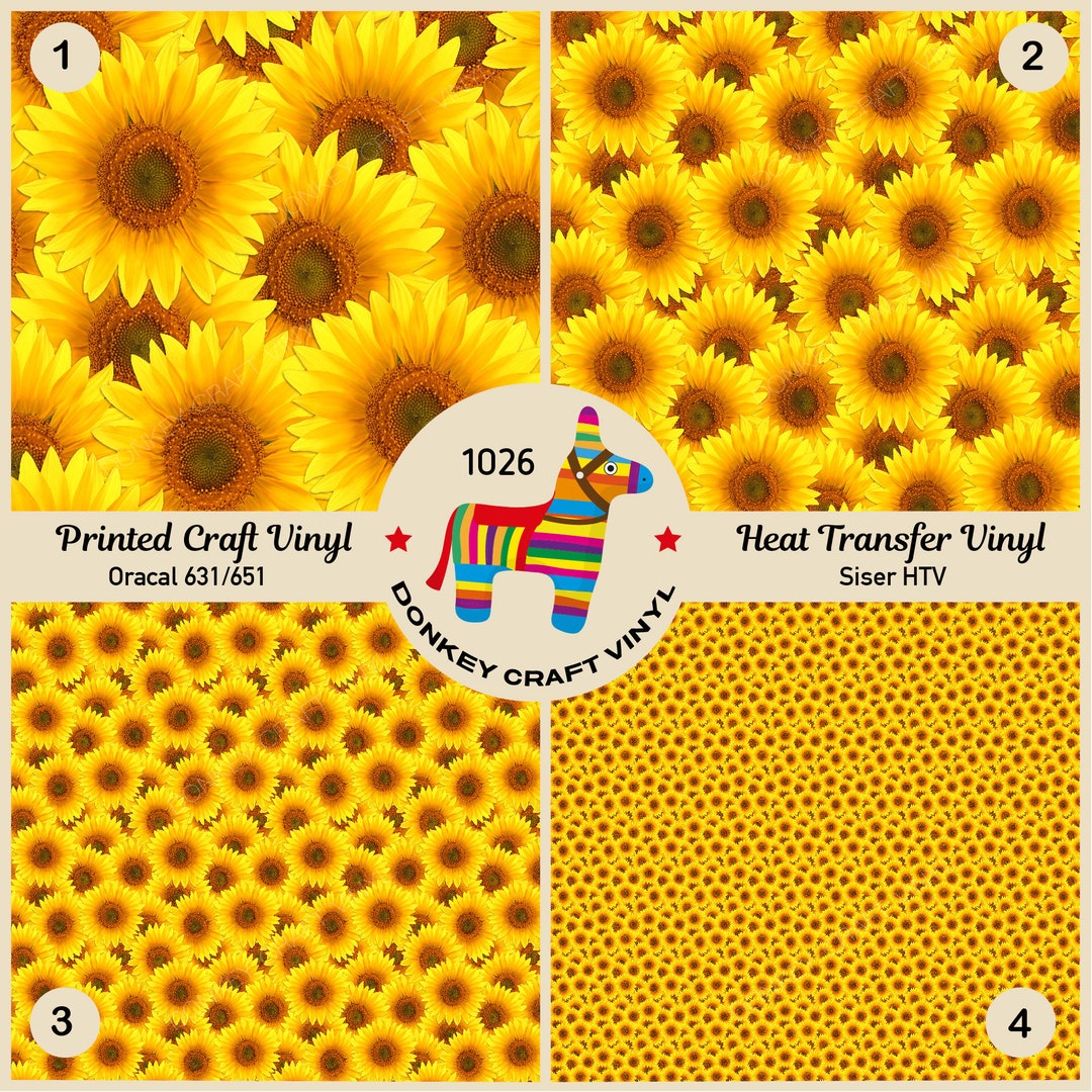Summer Sunflowers Printed HTV Pattern Vinyl Patterned HTV - Etsy