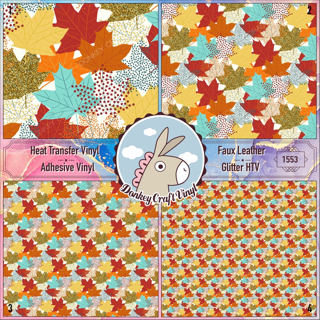 Fall Fallen Leaves Printed HTV, Pattern Vinyl, Pattern HTV, Faux ...