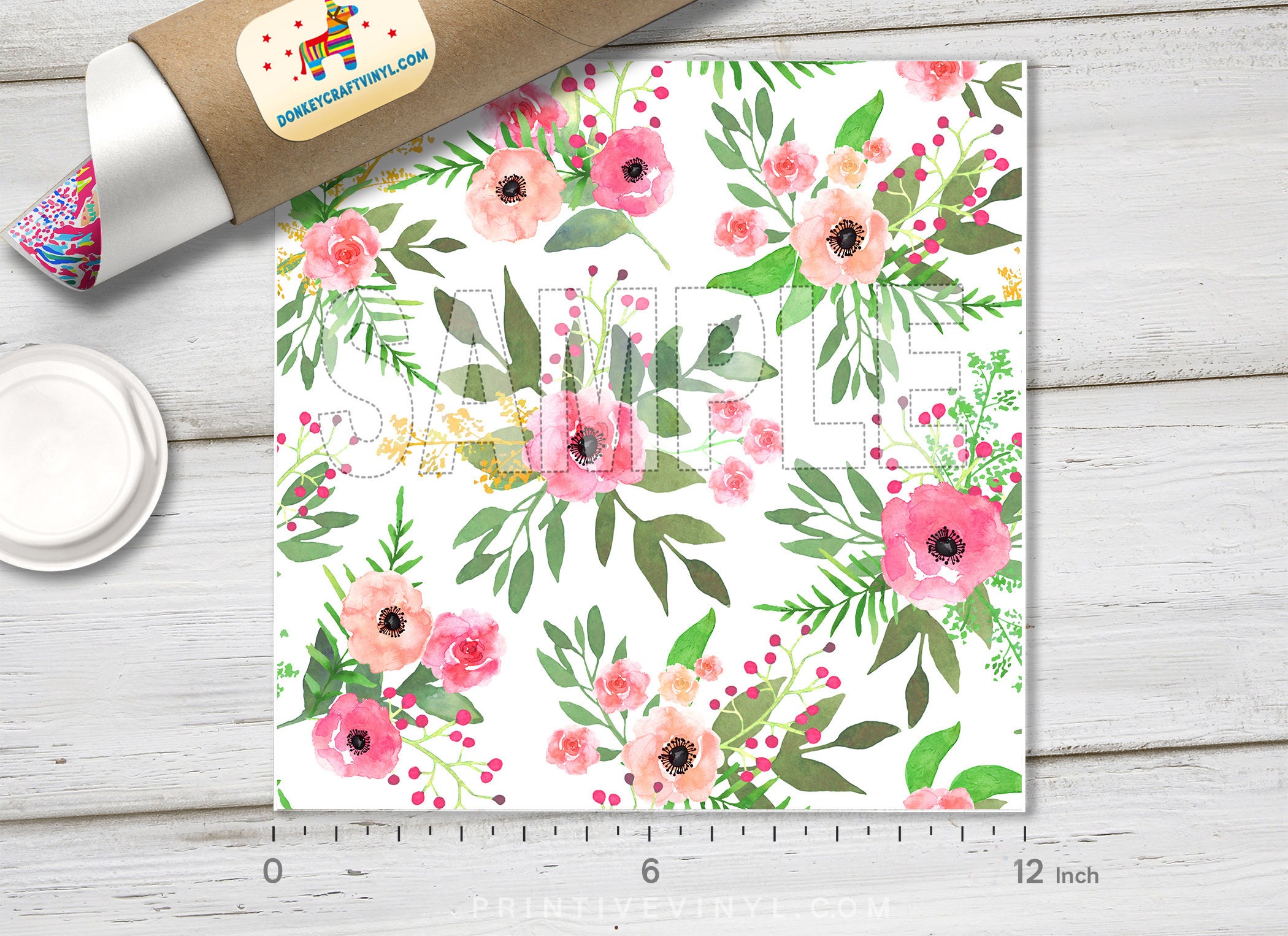 Watercolor Floral Printed HTV Pattern Vinyl Iron on Vinyl - Etsy