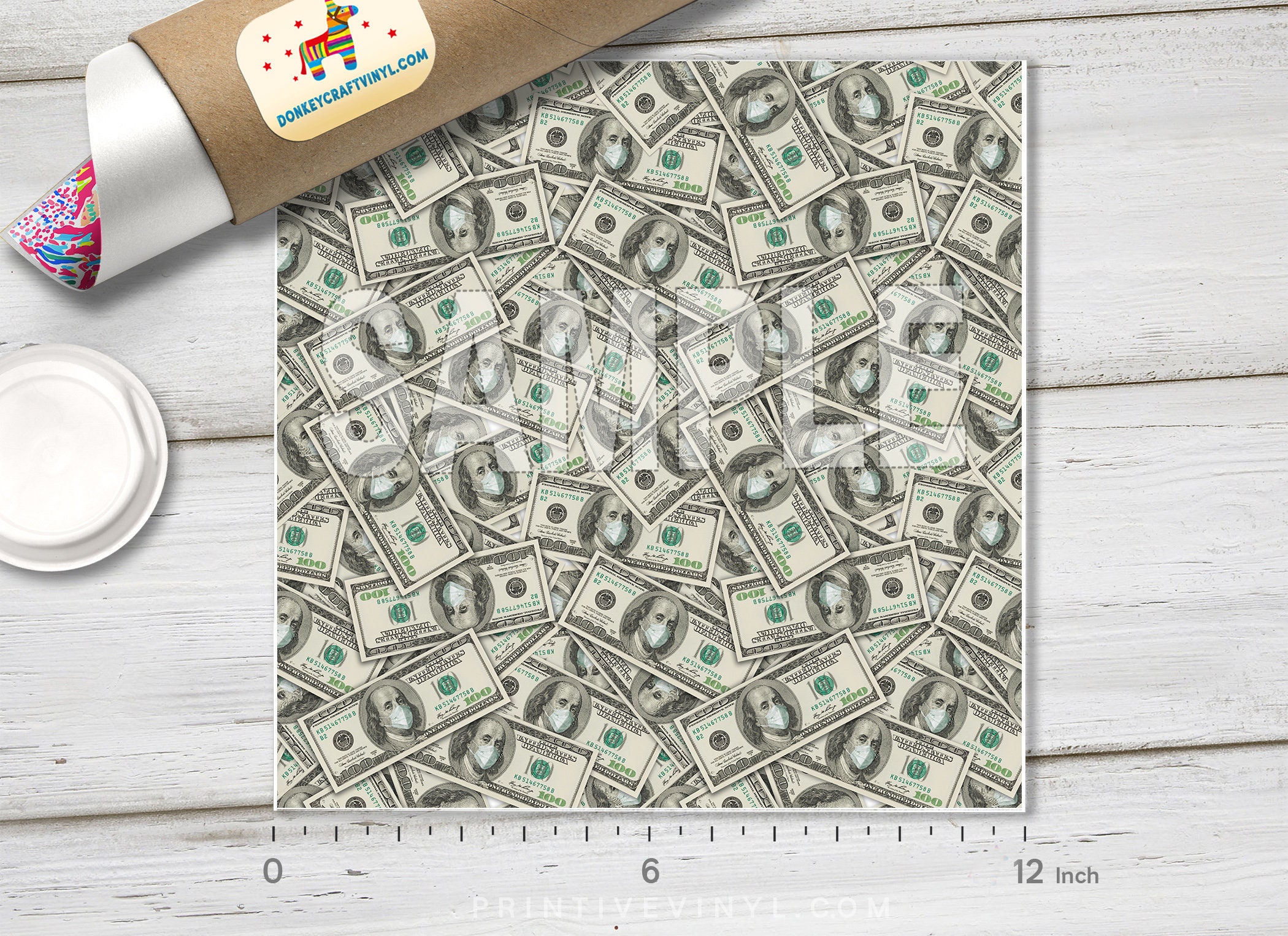 Hundred Dollar Bills Printed HTV Patterned HTV Pattern Vinyl | Etsy