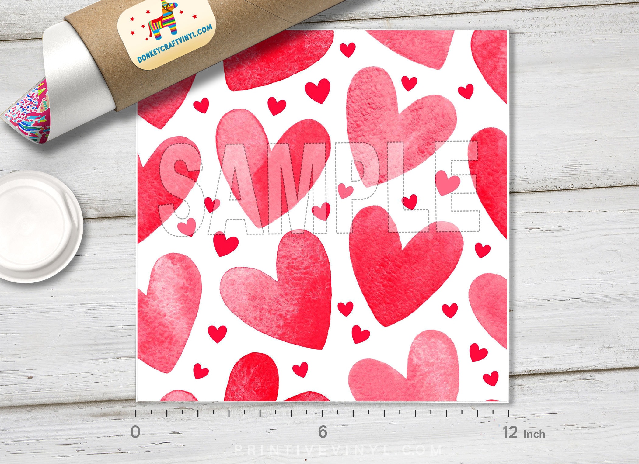 Valentines Heart Seamless Printed HTV, Pattern Vinyl, Patterned Vinyl ...