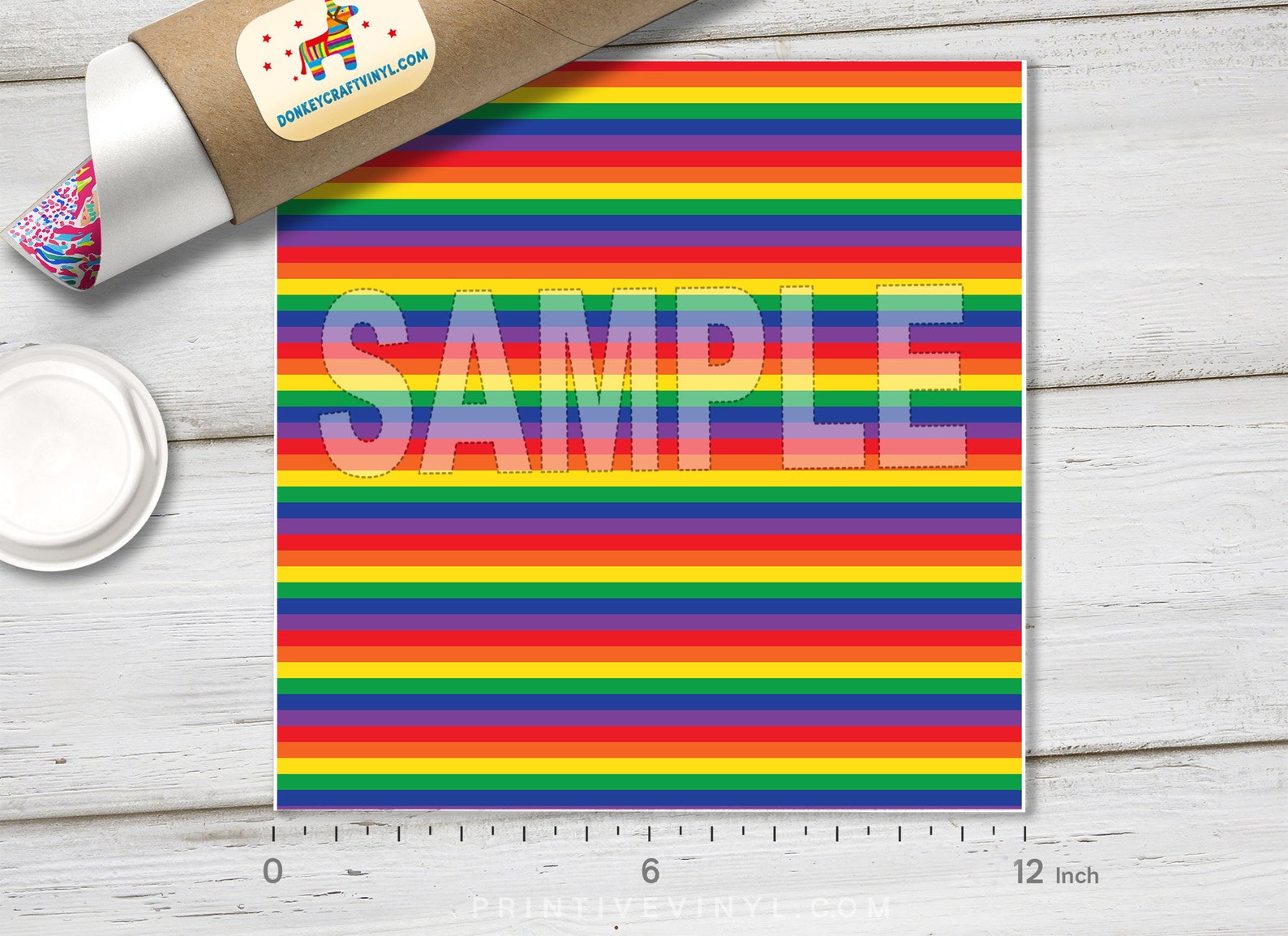 Rainbow Stripes Pattern Printed HTV, Pattern Vinyl, Puff Heat Transfer ...