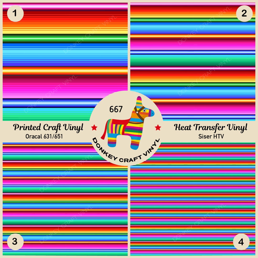 Mexican Serape Stripes Pattern Printed HTV, Pattern Vinyl, Faux Leather ...