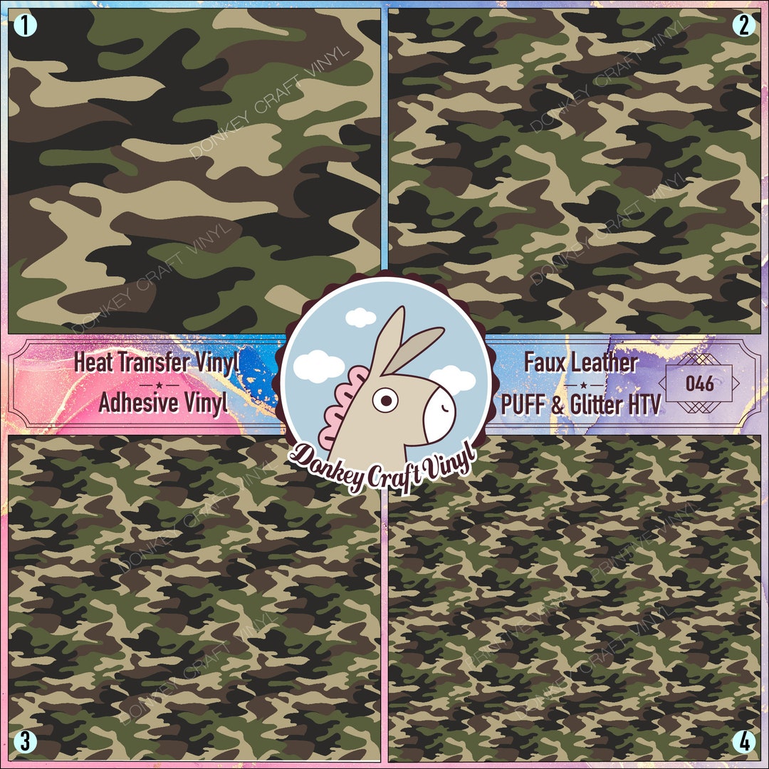 Green Military Camouflage Printed HTV, Patterned Vinyl, Pattern HTV ...