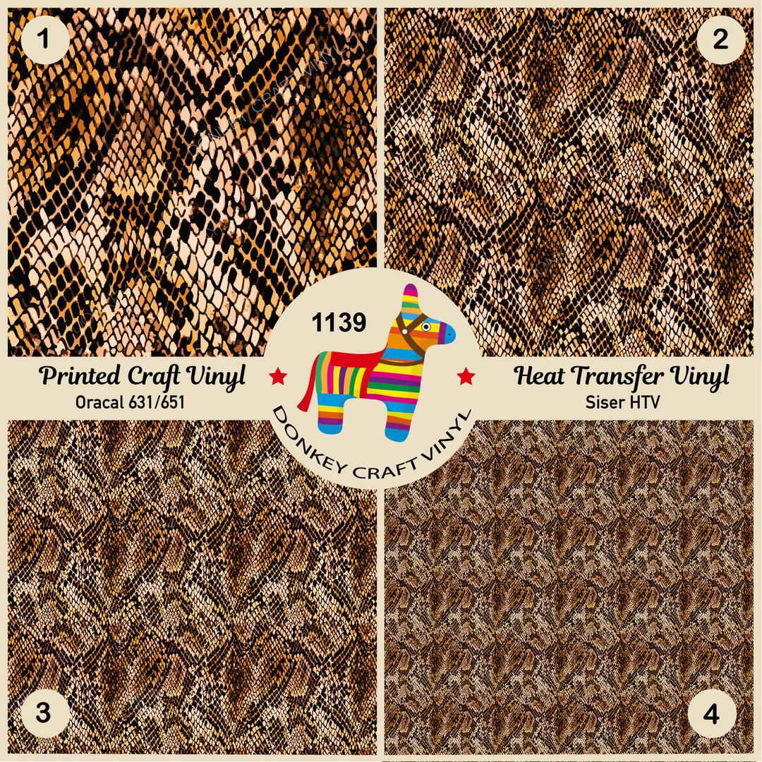 Patterned Vinyl | Brown Python Skin, Snake Skin Printed HTV, Adhesive ...