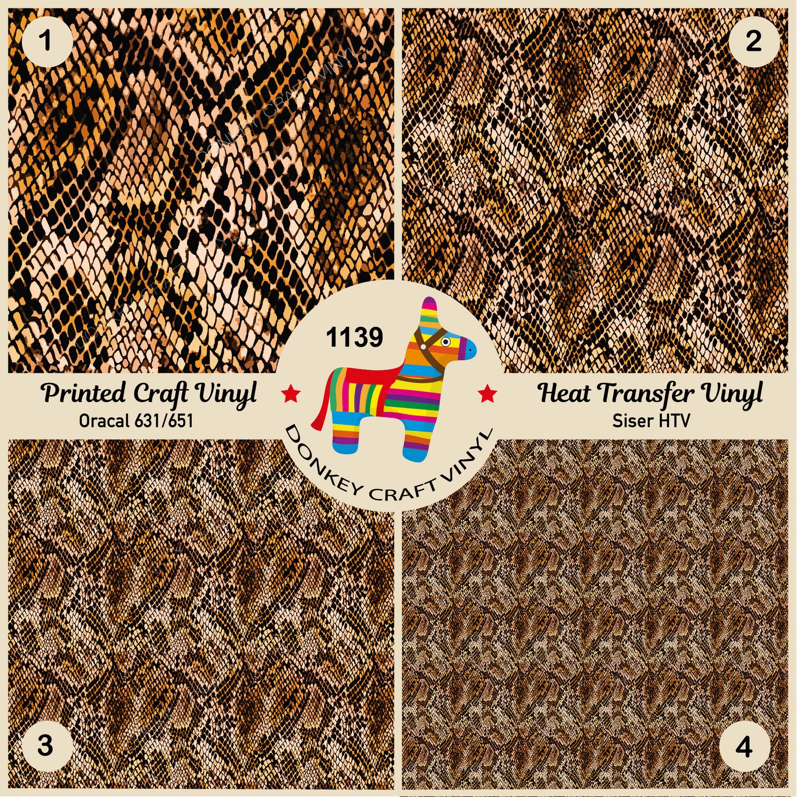 Patterned Vinyl Brown Python Skin Snake Skin Printed HTV | Etsy