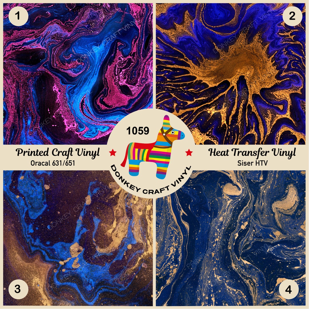 Abstract Blue Marbling Printed HTV Pattern HTV Iron on - Etsy