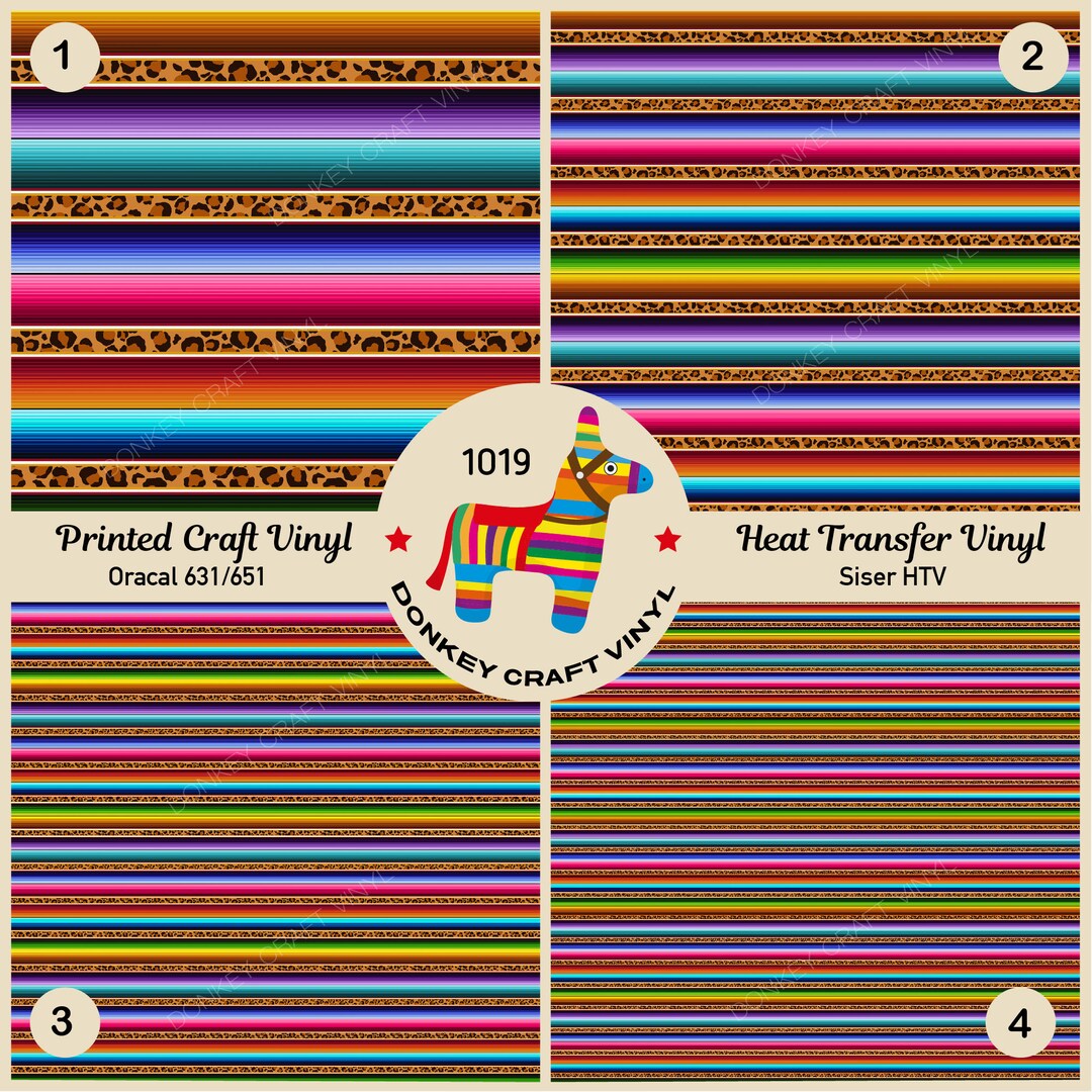 Serape and Leopard Pattern HTV, Printed Vinyl, Glitter Faux Leather ...