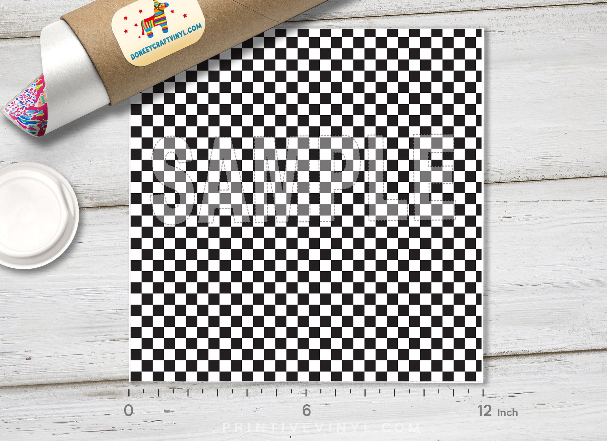 Black and White Checkerboard Patterned Vinyl Printed Vinyl - Etsy