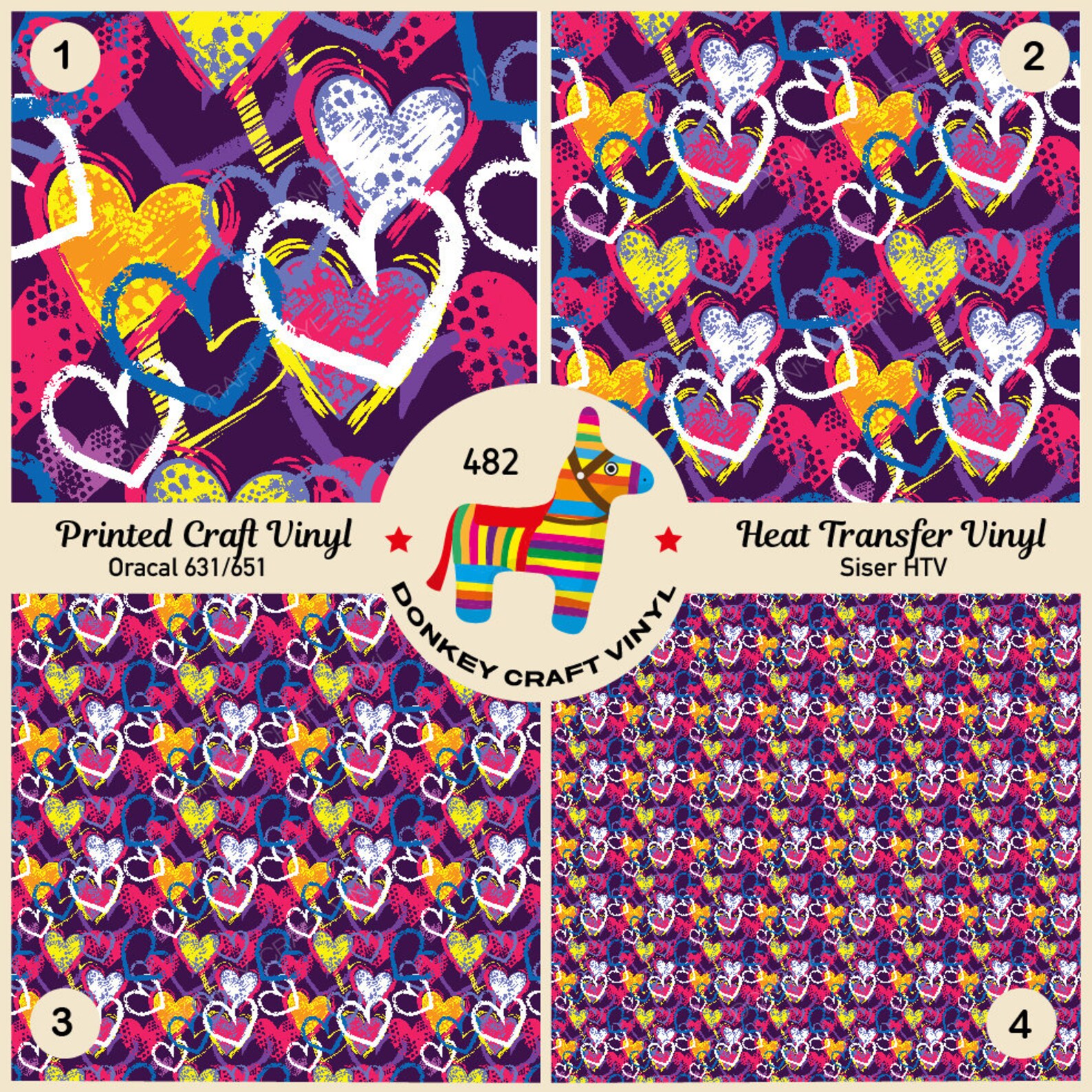 Abstract Love Graffiti Heart Printed HTV Pattern Vinyl Iron - Etsy