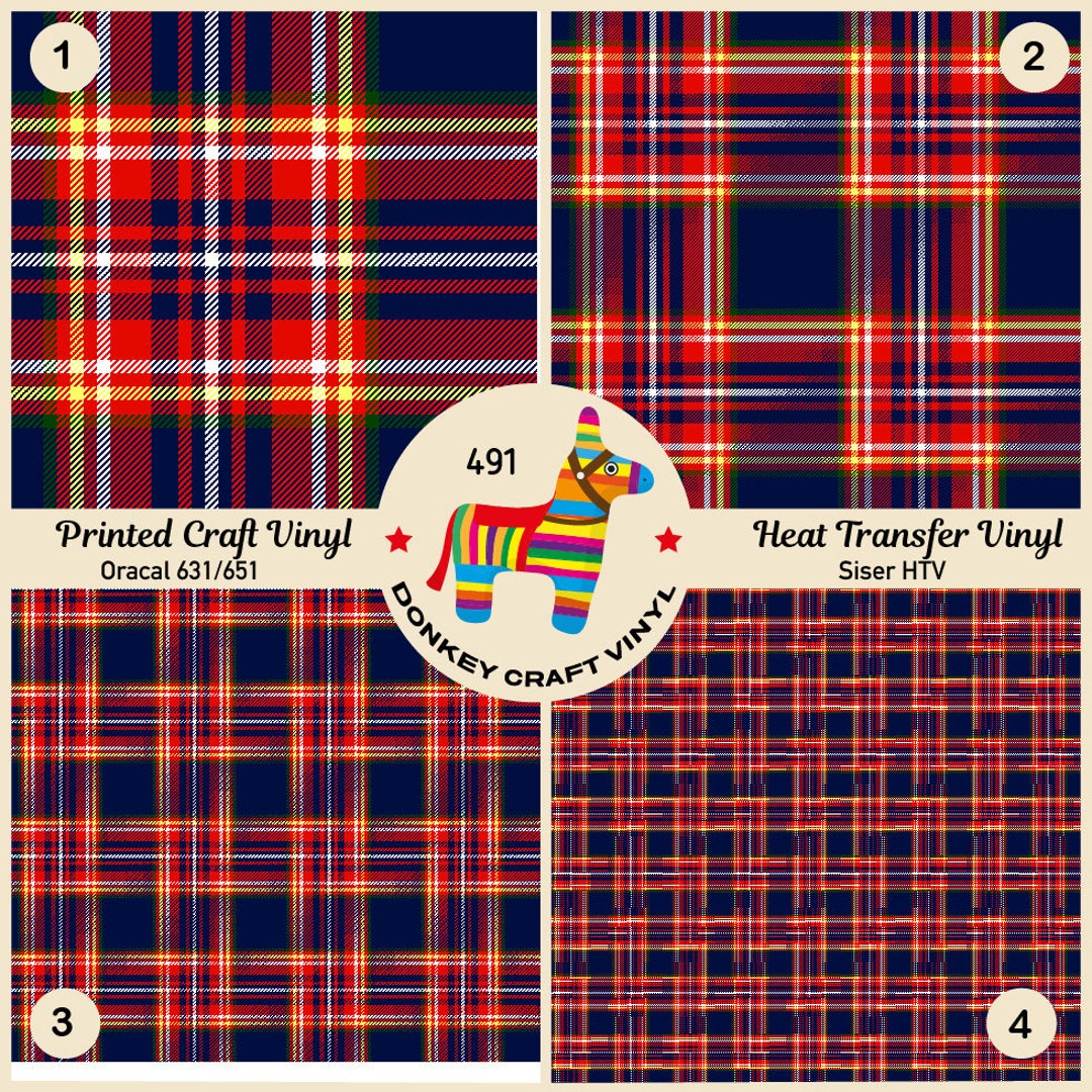 Tartan Check Plaid Printed HTV, Patterned Vinyl, Iron on Vinyl, Glitter ...