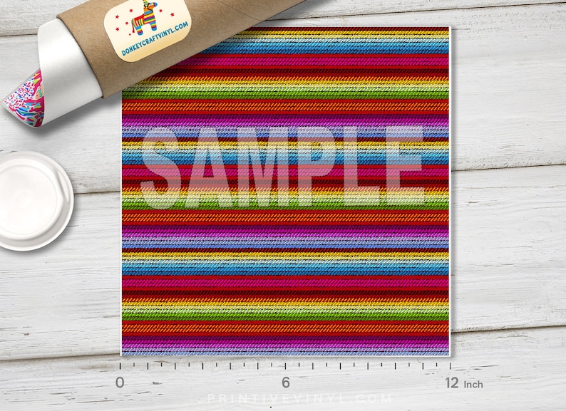 Mexican Serape Fabric Blanket Pattern Vinyl, Printed HTV, Iron on Puff ...