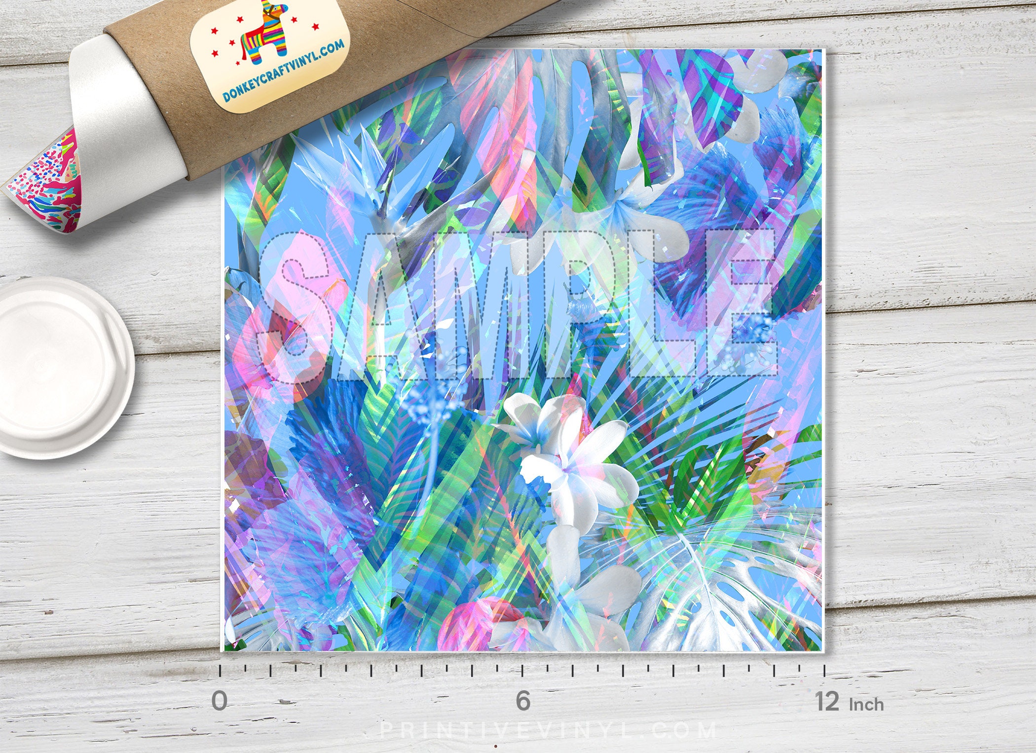 Hawaiian Tropical Hibiscus background Printed HTV Pattern | Etsy