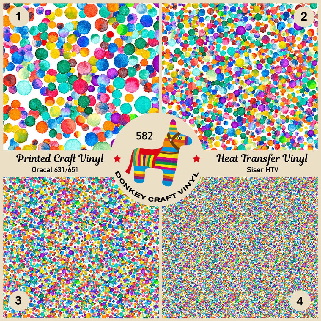 Watercolor Confetti Dots Printed HTV, Pattern Vinyl, Patterned Vinyl ...