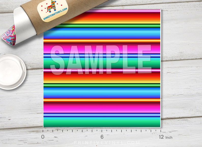Mexican Serape Stripes Pattern Printed HTV, Pattern Vinyl, Faux Leather ...