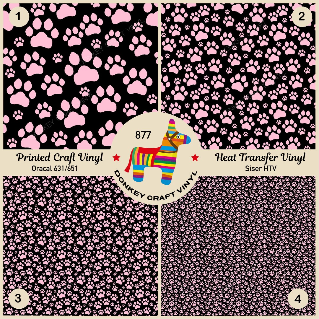 Patterned Vinyl | Dog Paw Printed HTV, Animal Print,adhesive Craft ...