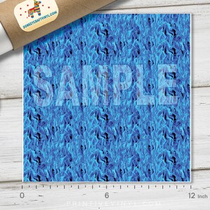 Patterned Vinyl | Blue Fire Flame Printed HTV, Iron on Vinyl, Glitter ...