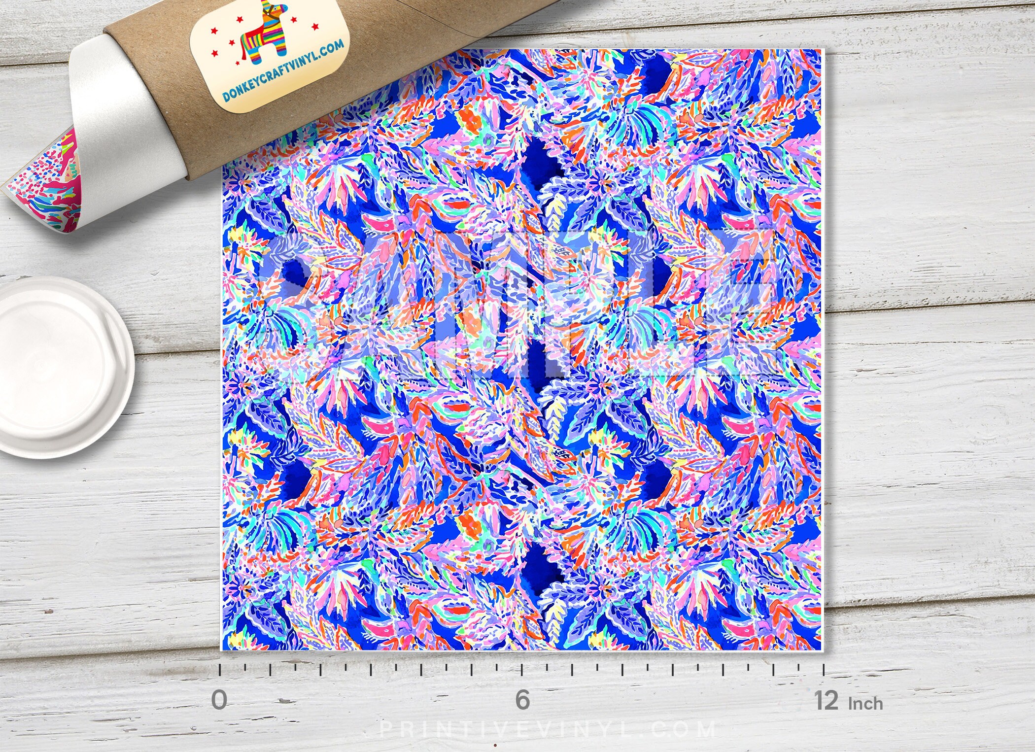 Tropical Floral Pattern Vinyl, Glitter HTV, Patterned Iron on Vinyl ...