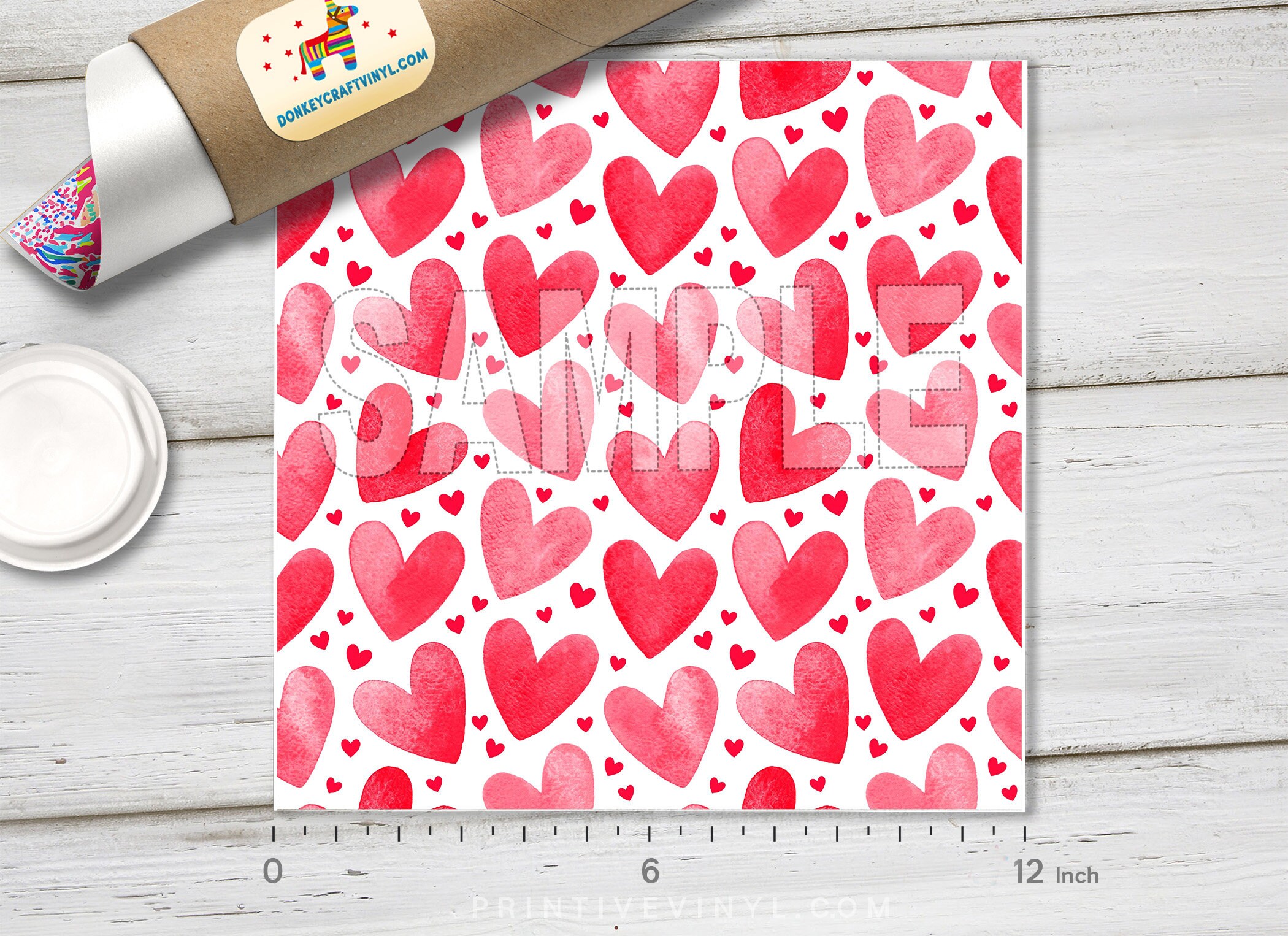 Valentines Heart Seamless Printed HTV Pattern Vinyl | Etsy