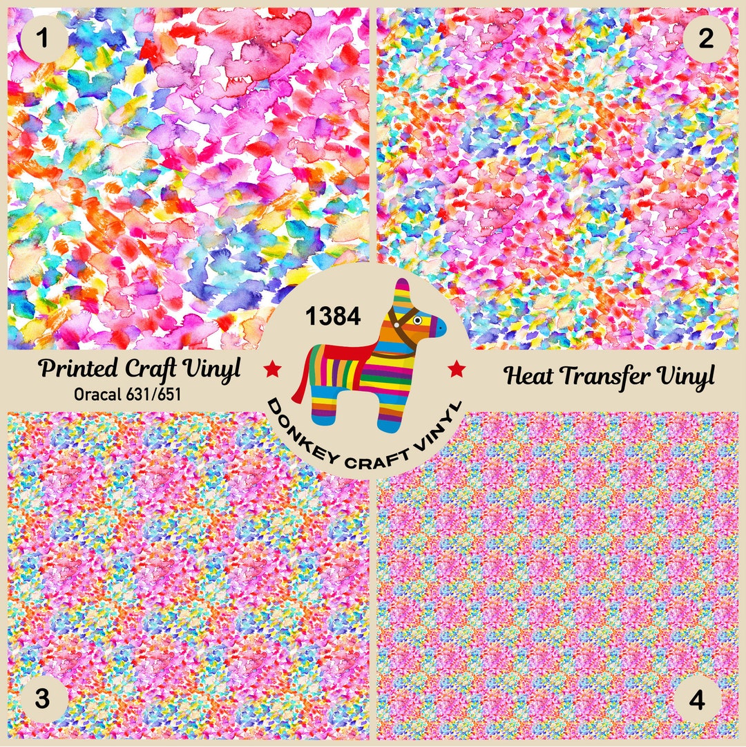 Abstract Watercolor Printed HTV, Pattern HTV, Iron on Vinyl, Faux ...