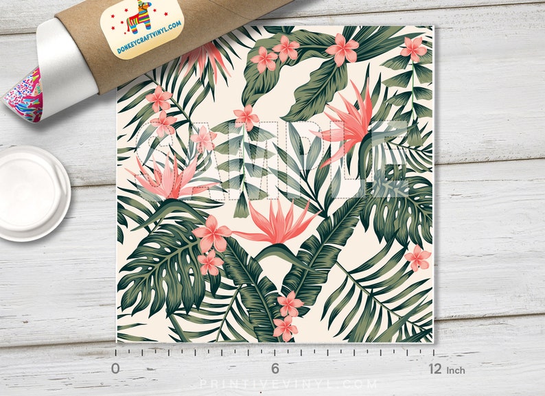 Tropical Palm Leaves Printed HTV Pattern Vinyl Iron on - Etsy
